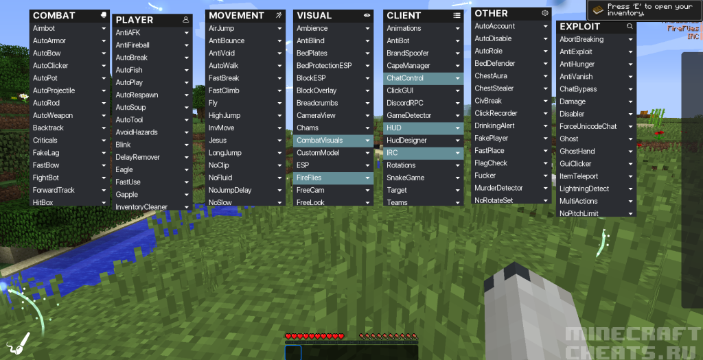 Чит мод FDP Client для Майнкрафт 1.8.9