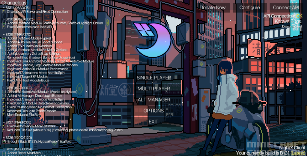 Чит мод NightX для Майнкрафт 1.8.9